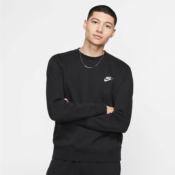 Nike | Sweaters | Nike Sportswear Club Fleece Crewneck Black | Poshmark